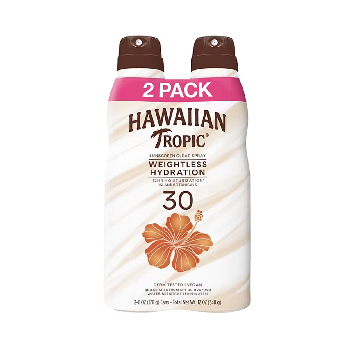 Hawaiian Tropic Weightless Hydration Clear Spray Sunscreen SPF 30, 6 o ...