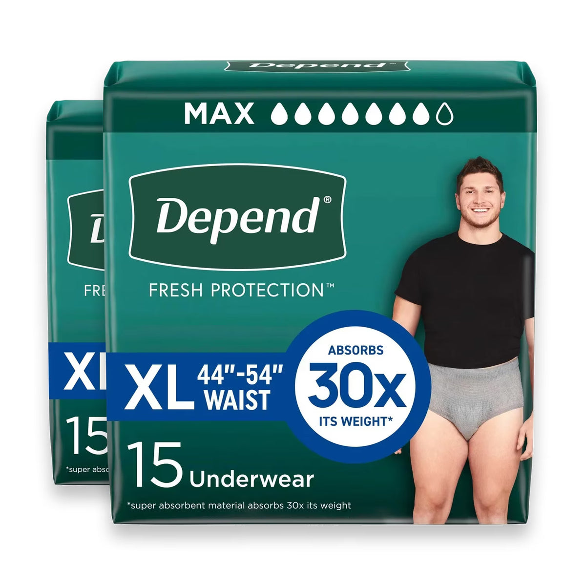 Depend Fresh Protection Incontinence Underwear for Men, Maximum Absorb ...