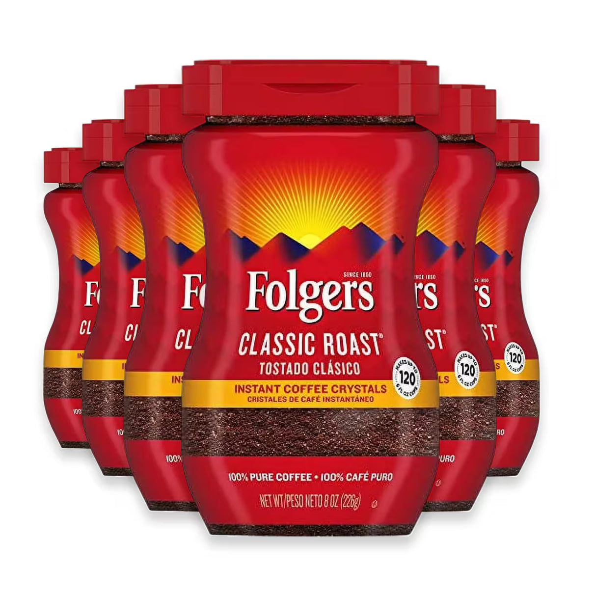 Folgers Classic Roast Instant Coffee 8 oz | 6 Pack – Contarmarket