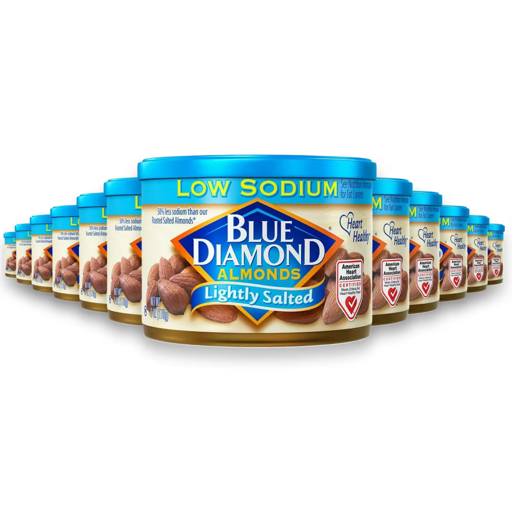 Blue Diamond - Low Sodium Lightly Salted Almonds - 6 oz - 12 Pack ...