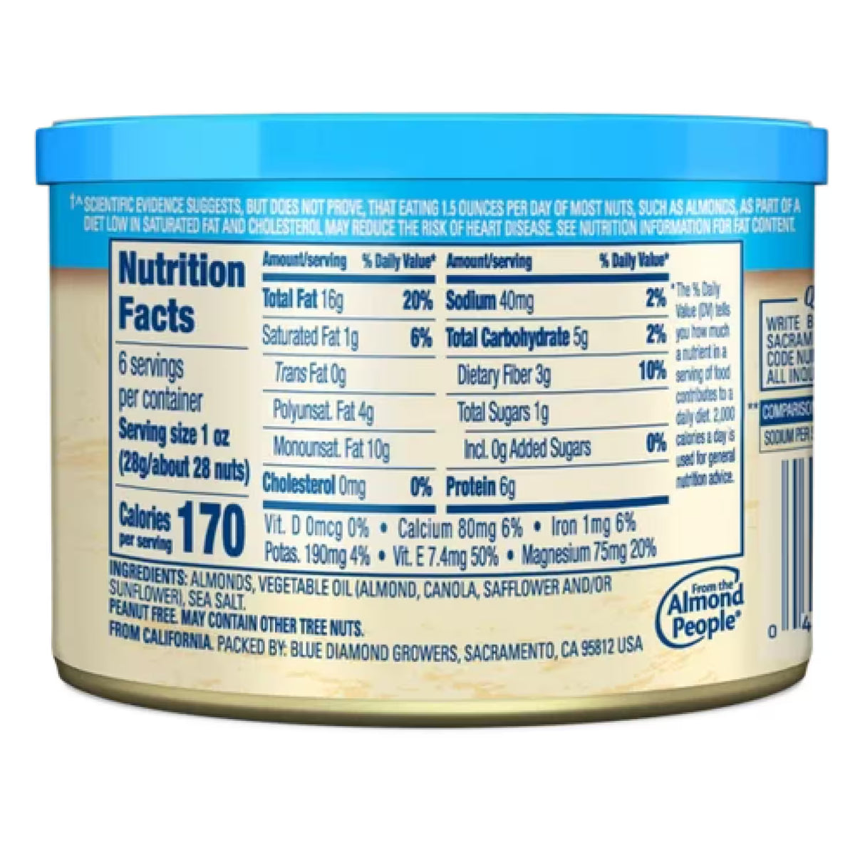 Blue Diamond - Low Sodium Lightly Salted Almonds - 6 oz - 12 Pack ...