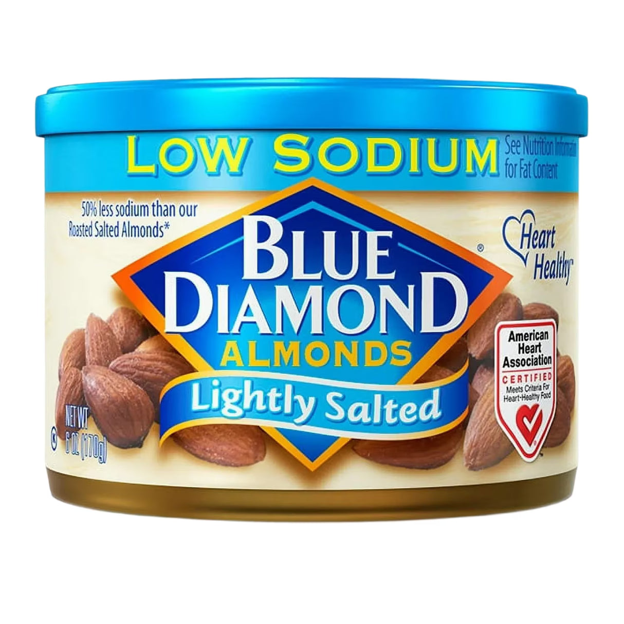Blue Diamond - Low Sodium Lightly Salted Almonds - 6 oz - 12 Pack ...