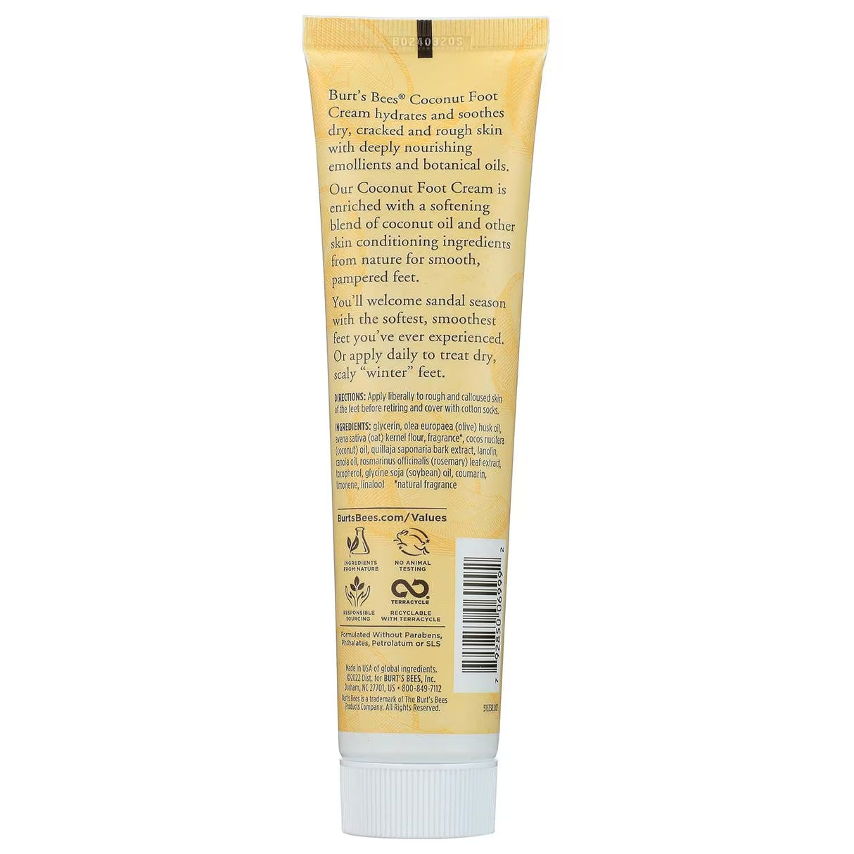 Burt's Bees Coconut Foot Cream for Dry Feet - 4.3 oz - 18 Pack ...