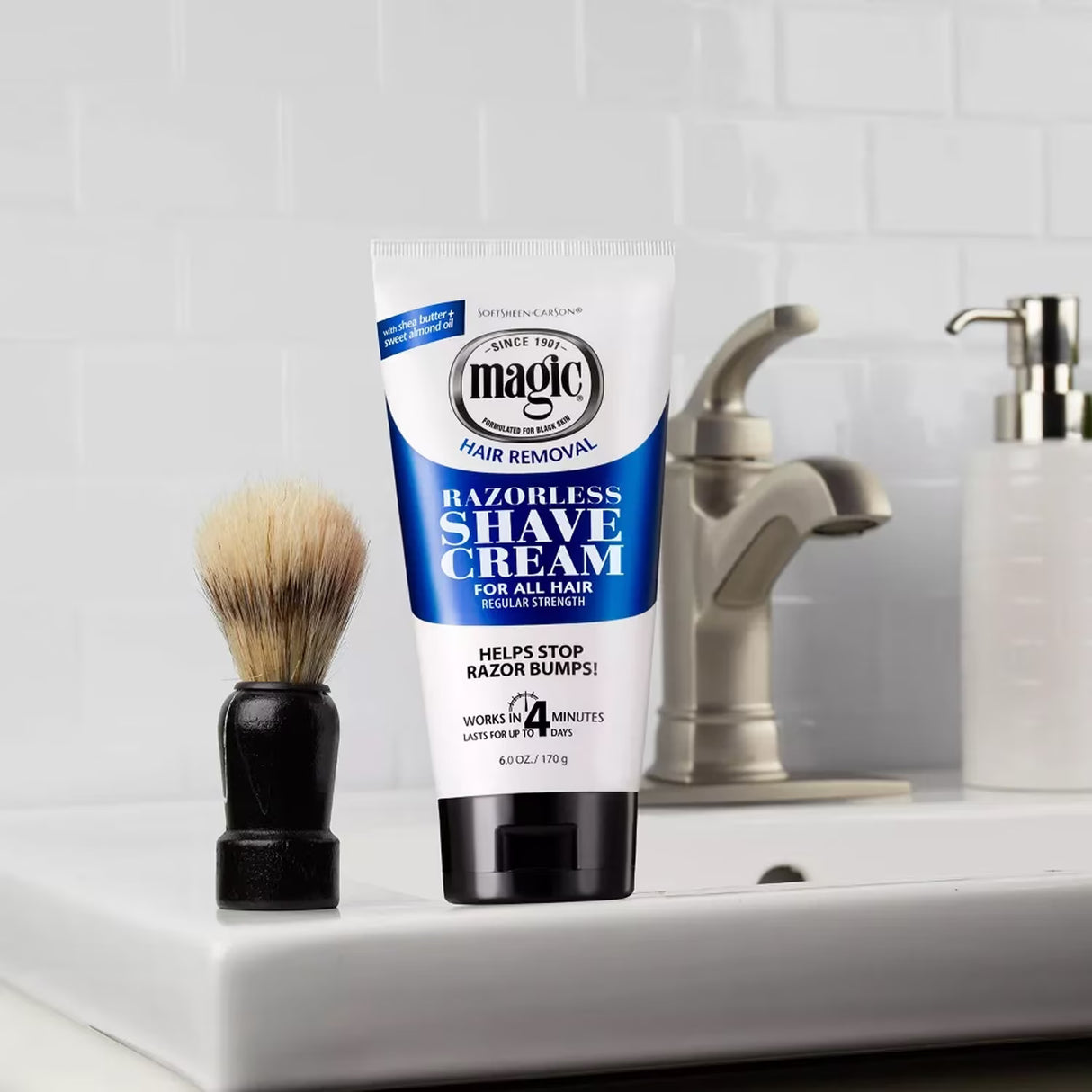 Magic Shave Razorless Shaving Cream, Normal Beard Maintenance - 6 oz ...
