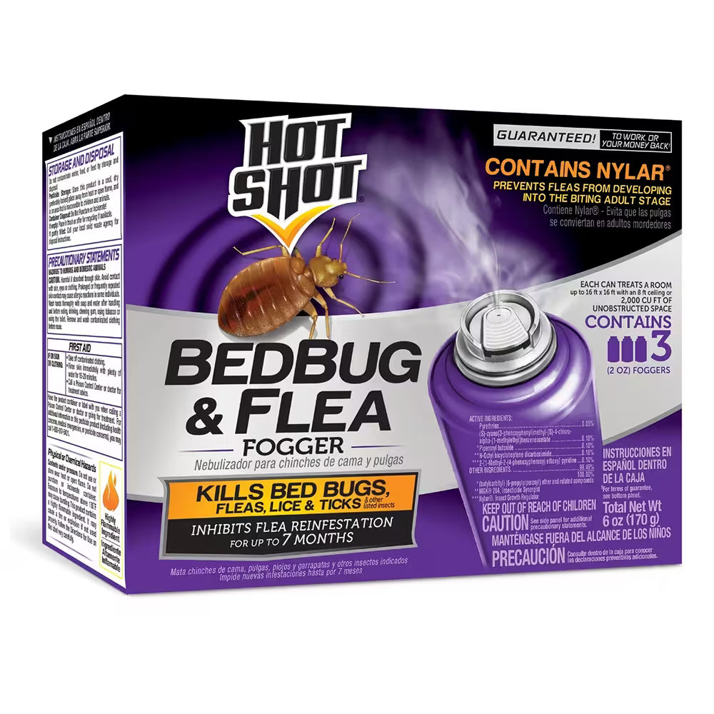 Hot Shot Bed Bug & Flea Fogger, 3 per pack - 2 Oz - 6 Pack – Contarmarket
