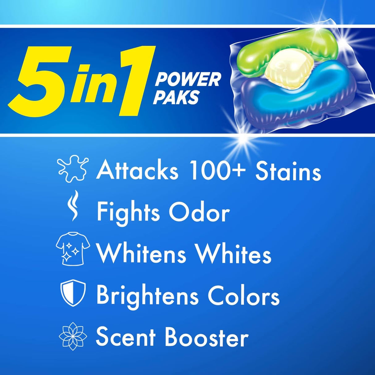 Arm & Hammer OxiClean Power Packs 5-in-1 Laundry Detergent Pacs 24 Ct ...