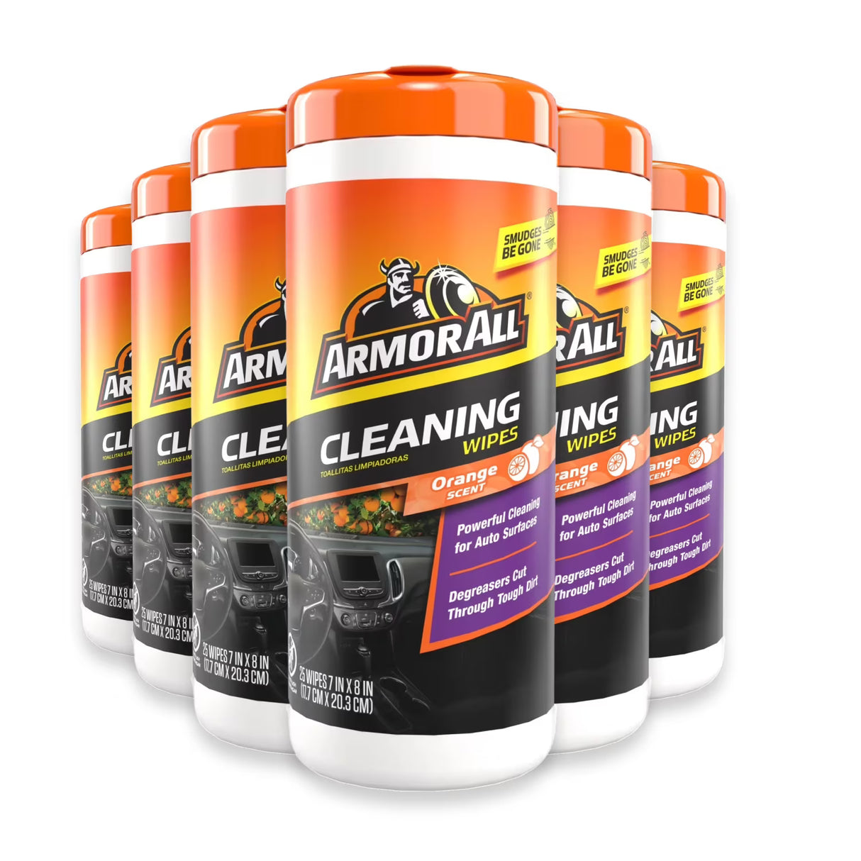 Armor All Protectant Cleaning Wipes, Orange - 25 Ct - 6 Pack – Contarmarket