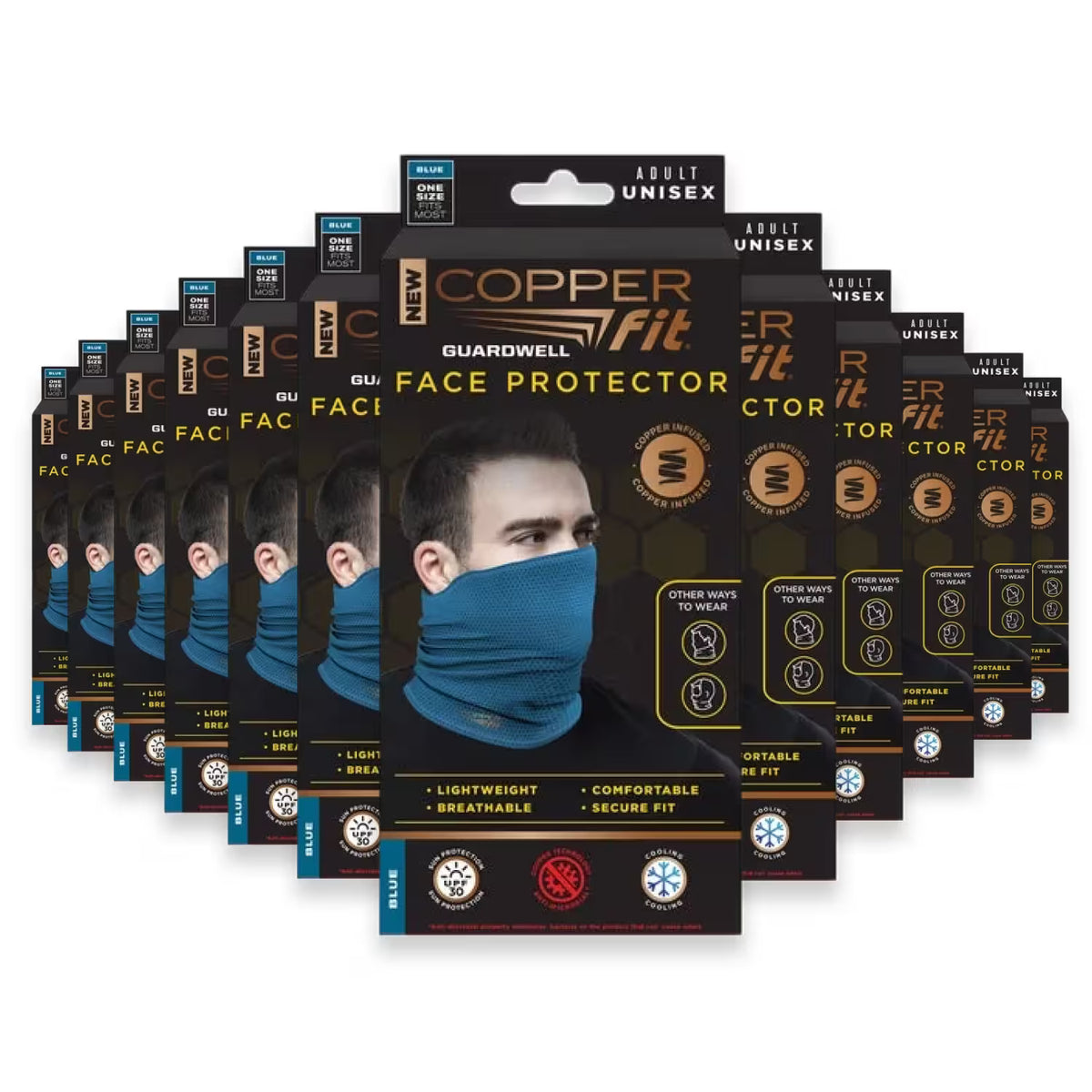Copper Fit Guardwell Face Mask Blue 12 Pack – Contarmarket
