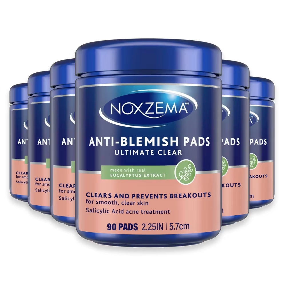 Noxzema Ultimate Clear Anti Blemish Pads, Eucalyptus - 90 Ct - 6 Pack ...