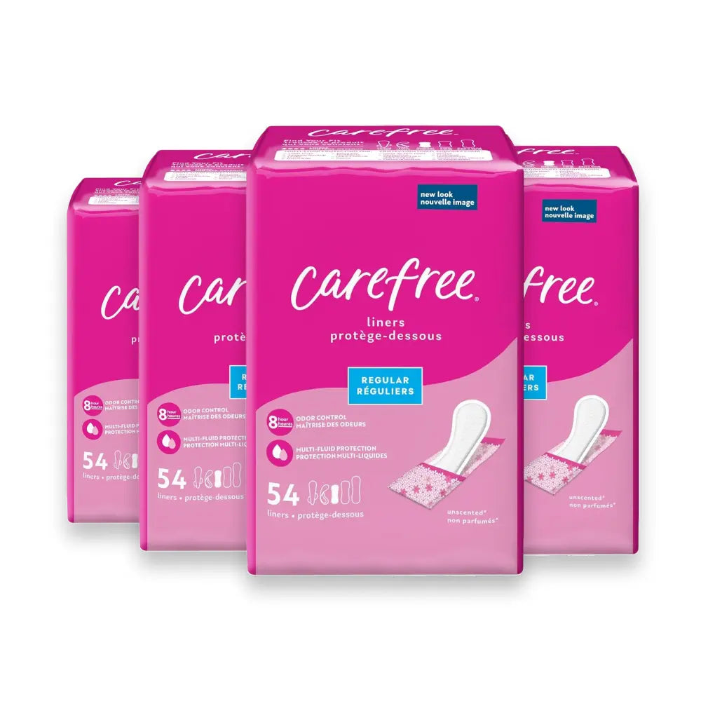 Carefree Acti-Fresh Panty Liners, Regular To Go Unscented, 216 Ct - 4 ...