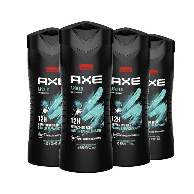 Axe Apollo Men's Body Wash - 16 Oz - 4 Pack – Contarmarket