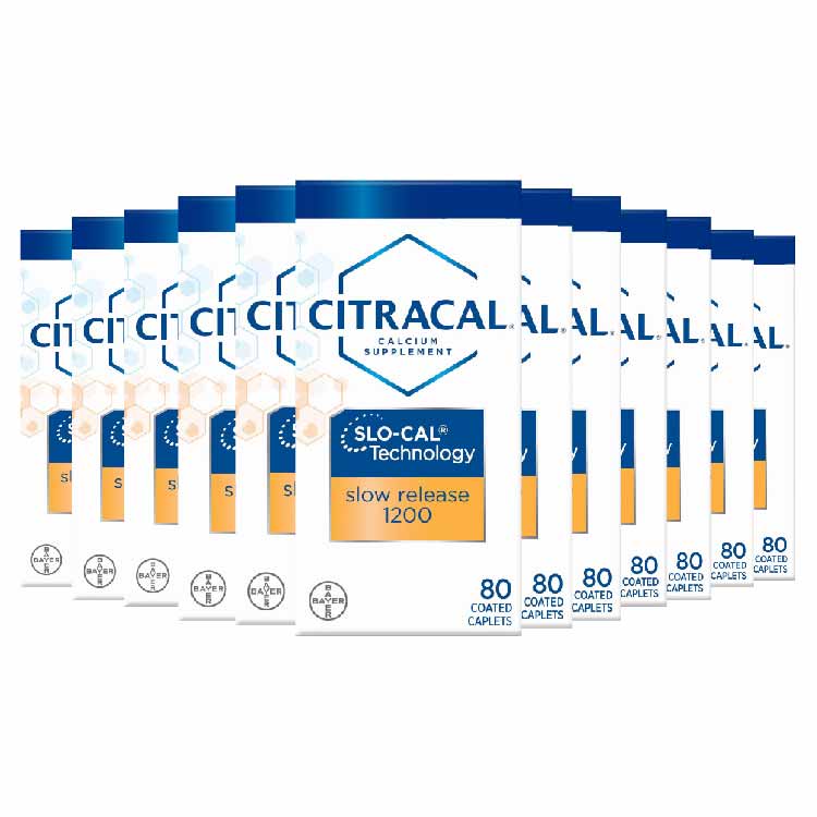 Citracal Calcium Supplement Slow Release 1200 + D3 Coated Tablets 80 Ct ...